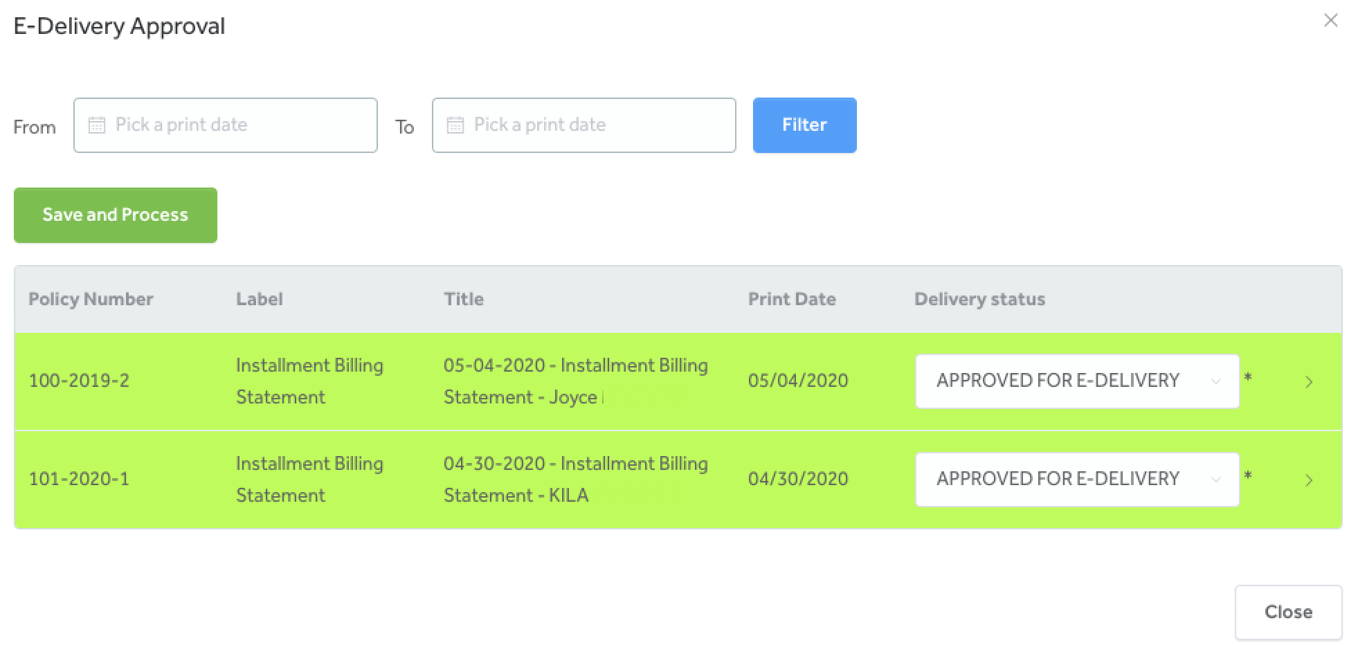 E-Delivery feature highlights – BriteCore Support